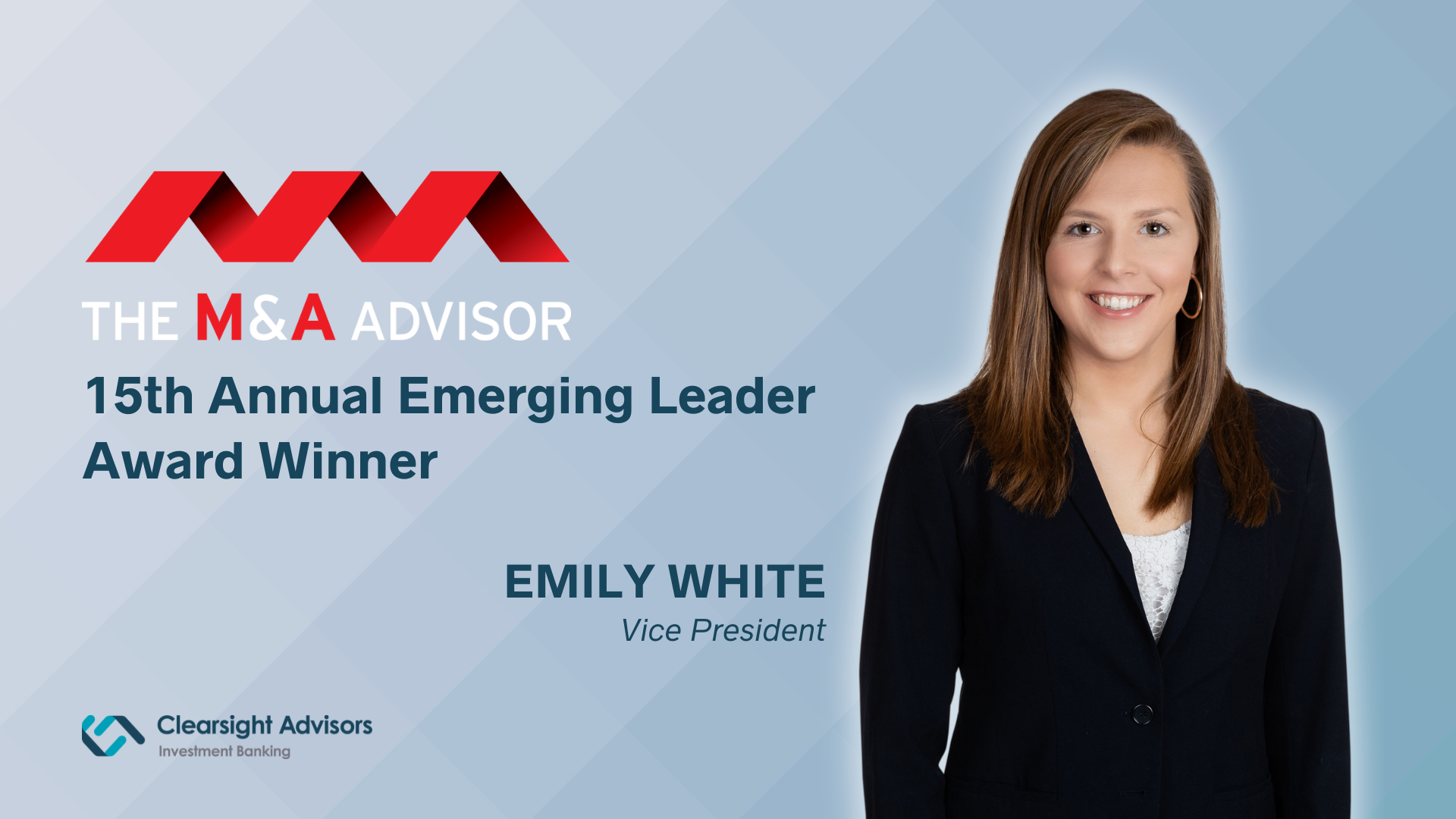 Emily White Announced as Recipient of the 15th Annual M&A Advisor ...